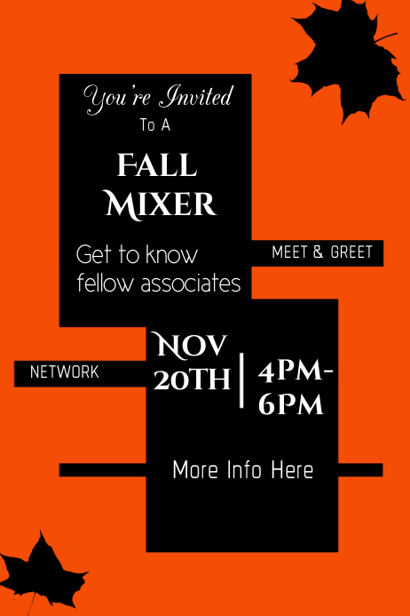 Fall Mixer Poster Template | PosterMyWall