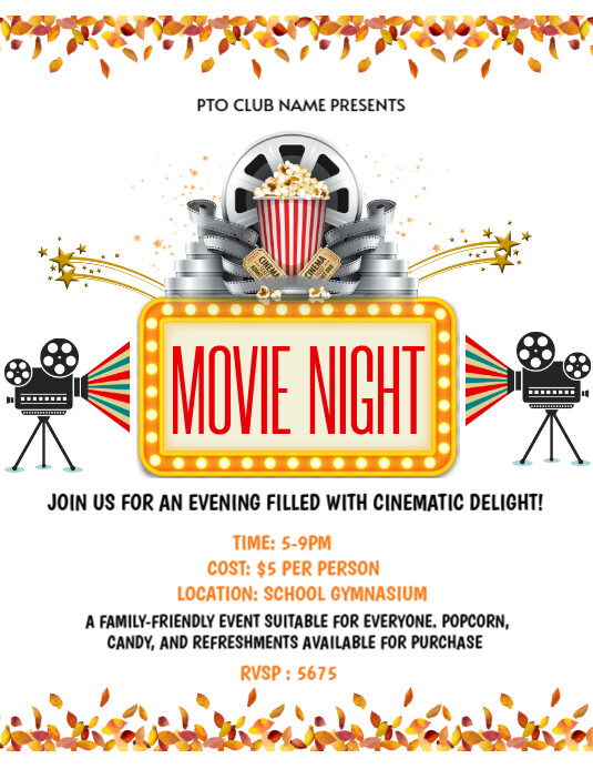 Fall Movie Night invitation Template | PosterMyWall
