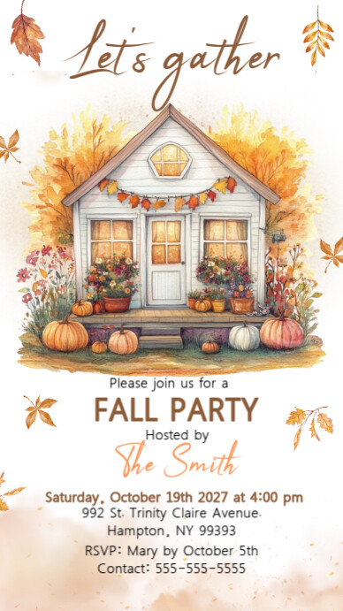 Fall party invitation Template | PosterMyWall