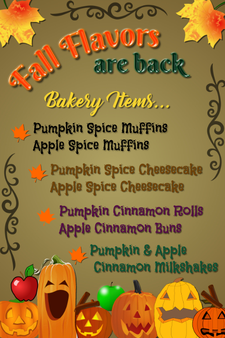 Fall Restaurant Poster Template | PosterMyWall