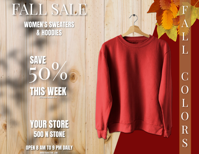 WOMENS SWEATERS & HOODIES SALE Template | PosterMyWall