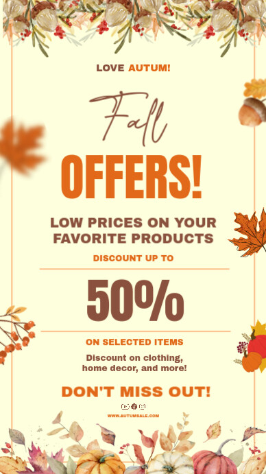 Fall Sale Flyer – Autumn Discount Promotion Template | PosterMyWall