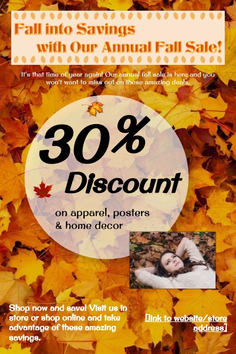 Plantilla de Fall Sale Poster | PosterMyWall