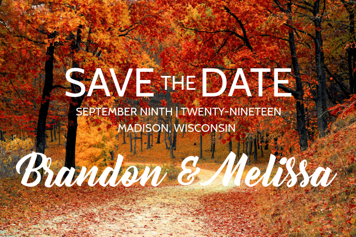 Fall Save the Date - Wedding Template | PosterMyWall