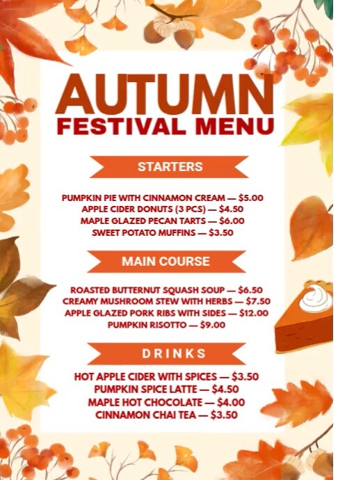 Fall Season Festival Announcement Poster Template | PosterMyWall