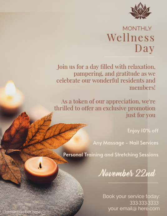 Fall Spa Flyer Flyer (us Letter) Template | PosterMyWall