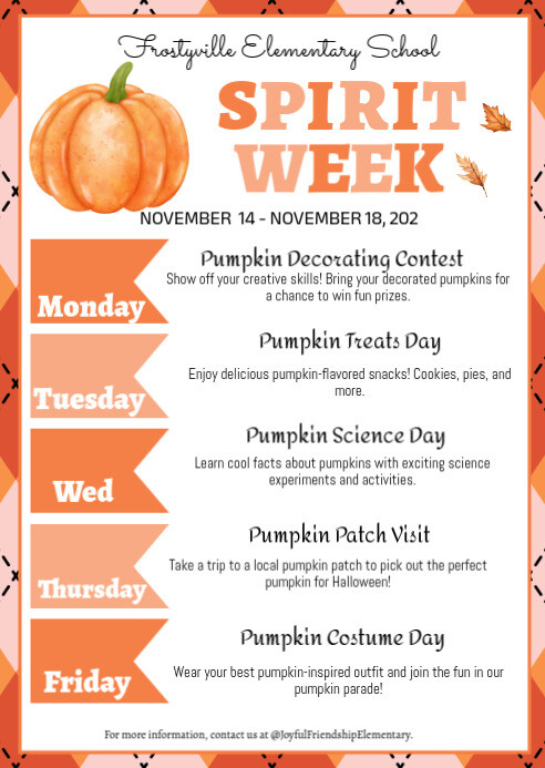Copy of Fall Spirit Week Flyer Itinerary | PosterMyWall