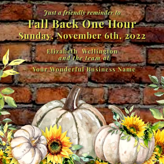 Fall Time Change Reminder Video Template | PosterMyWall