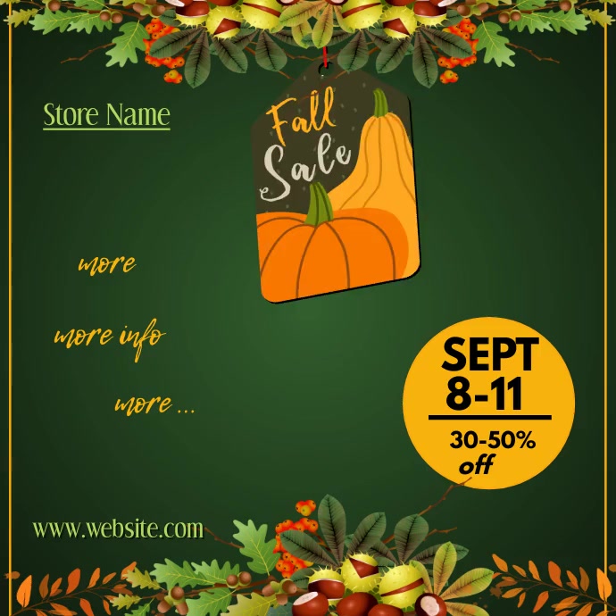 Modèle Une Annonce Vidéo D'automne | PosterMyWall