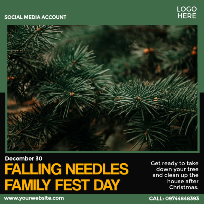 Falling Needles Family Fest Day Template | PosterMyWall