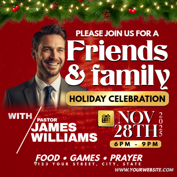 Family And Family Holiday Celebration Template | PosterMyWall