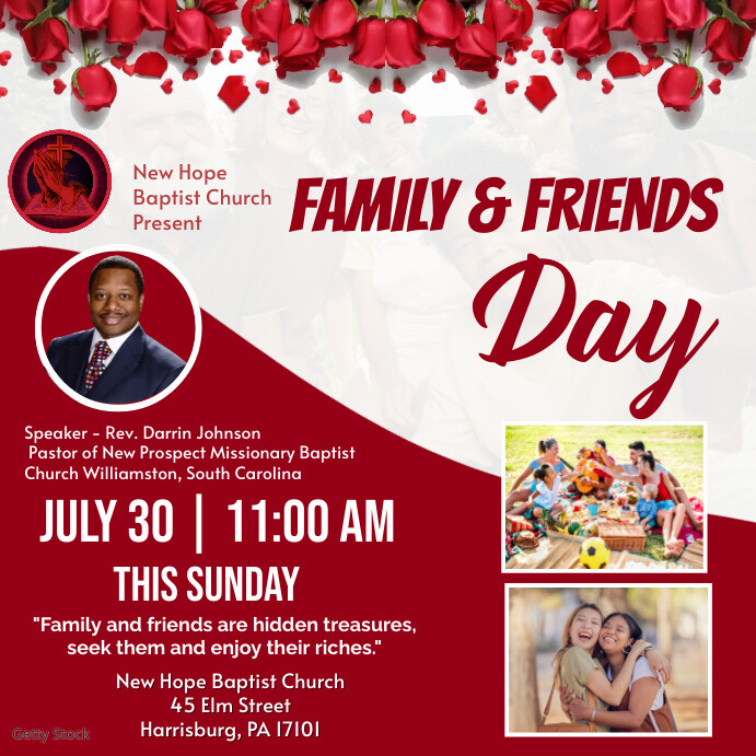 Family and Friends Day Church Flyer Template | PosterMyWall