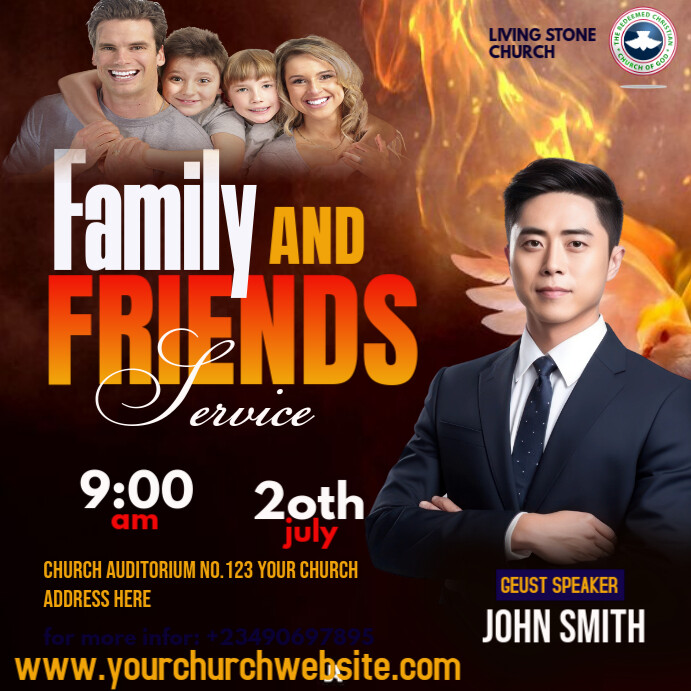 FAMILY AND FRIENDS SERVICE Template | PosterMyWall