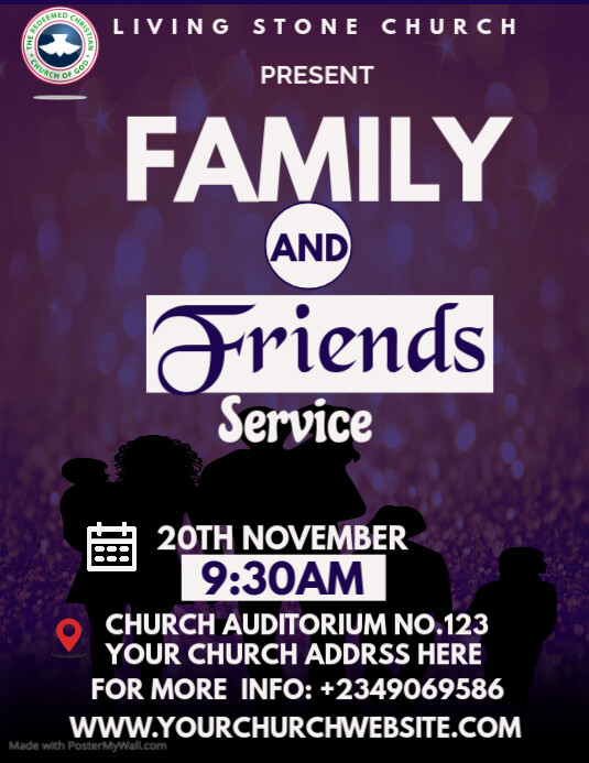 FAMILY AND FRIENDS SERVICE Template | PosterMyWall