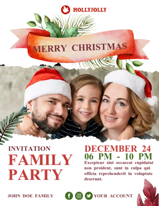 Family Christmas Party Template | PosterMyWall