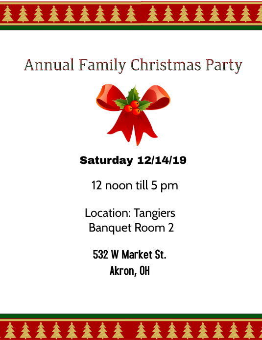 Family Christmas Party Flyer Template | PosterMyWall