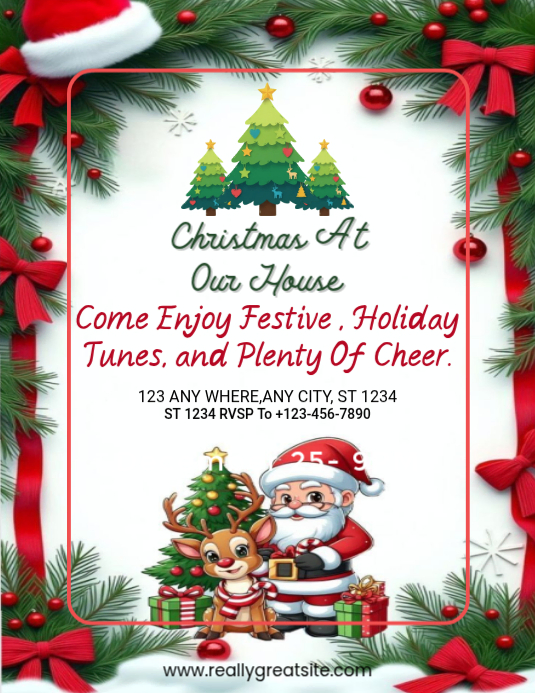 Family Christmas Party Invitation Template | PosterMyWall