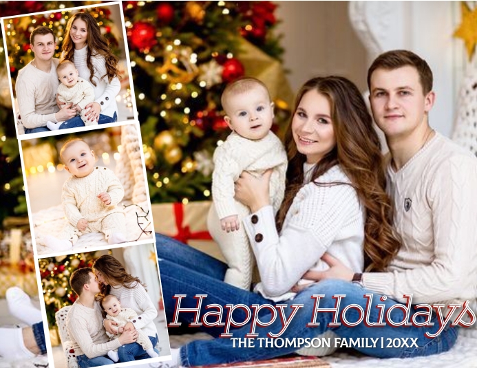 Copy of FAMILY COLLAGE CHRISTMAS CARD TEMPLATE | PosterMyWall