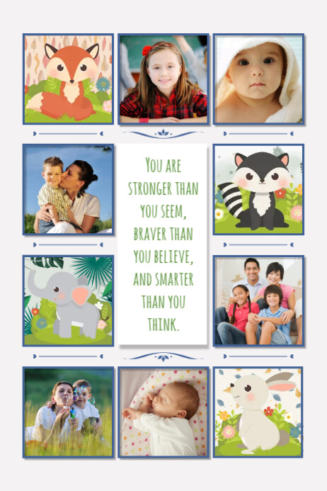 Copy of Family Collage Frame Motto Animals | PosterMyWall
