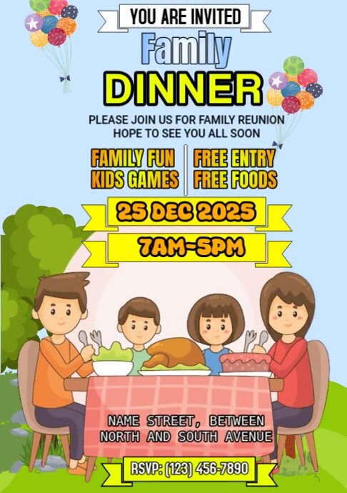 Copy of Family Dinner Party | PosterMyWall