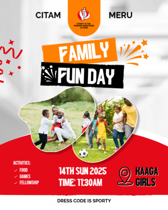 Family Fun day flyer design | Church family fun day flyer template ...