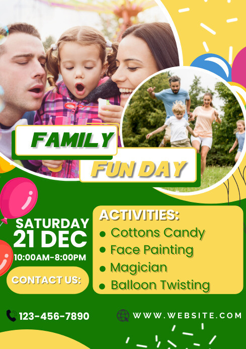Modèle Family Fun Day Template | PosterMyWall