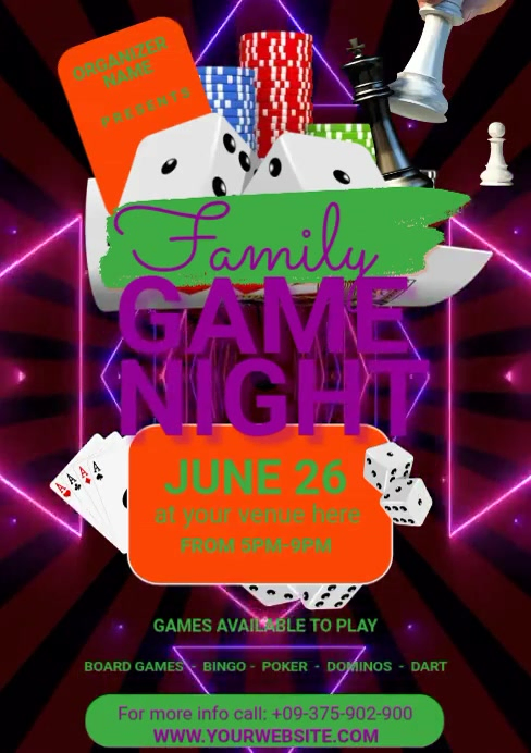 Family Game Night Template | PosterMyWall