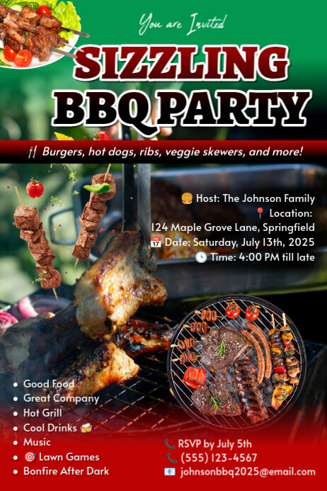 Family Get-together Barbecue Template | PosterMyWall