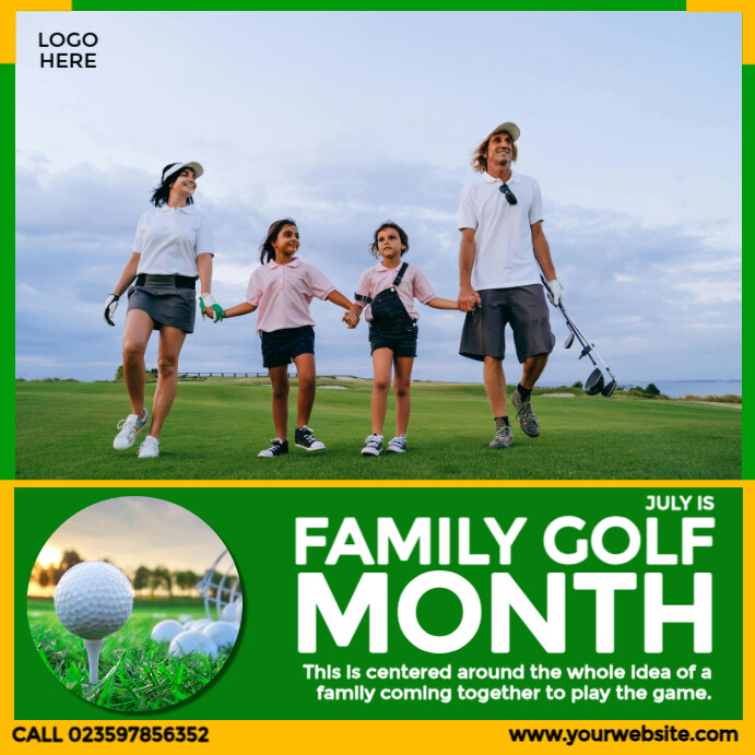 Family Golf Month Design Template | PosterMyWall