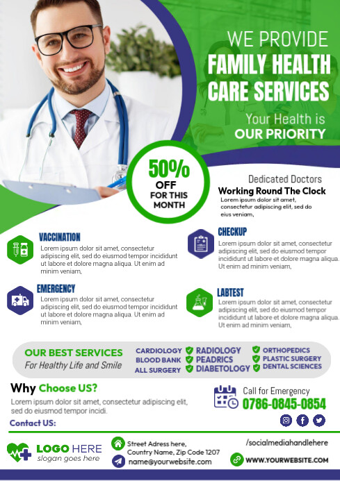 Family Health Care Brochure Template | PosterMyWall