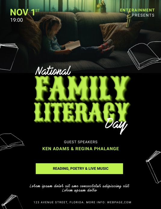Family Literacy Day Event Flyer Template | PosterMyWall