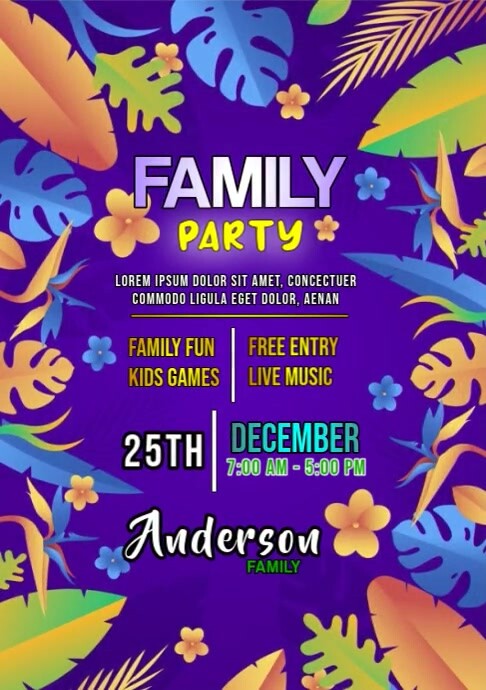 Family Party Template | PosterMyWall