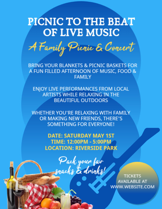 Family Picnic Concert Flyer Template Ad | PosterMyWall