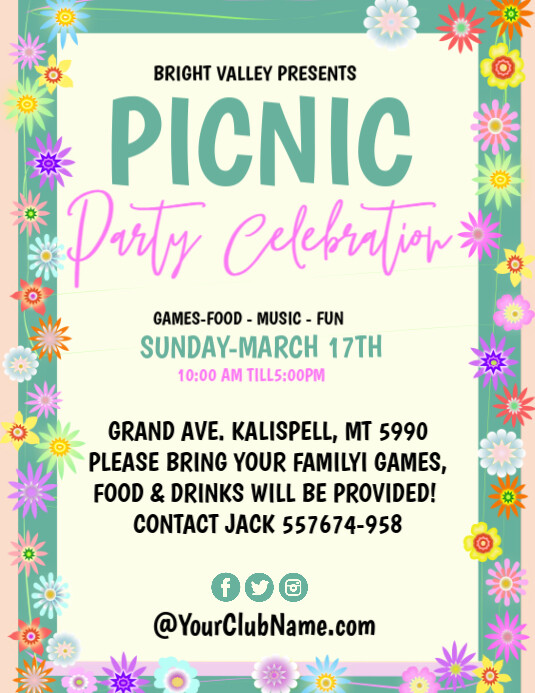 Family Picnic party Template | PosterMyWall