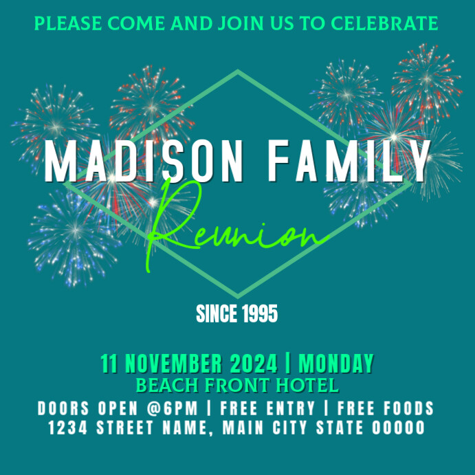 Family Reunion Instagram Post Template | PosterMyWall