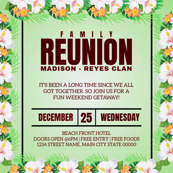 Family Reunion Instagram Post Template | PosterMyWall