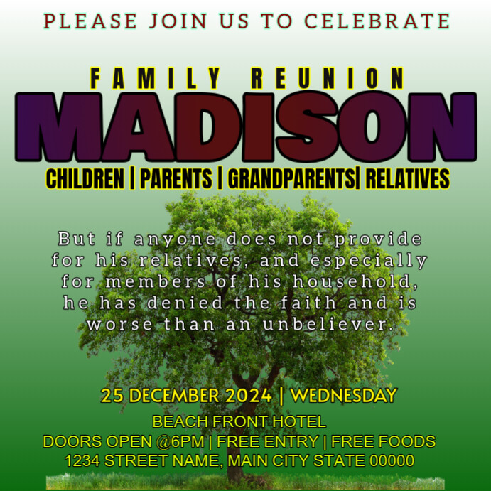 Family Reunion Instagram Post Template | PosterMyWall