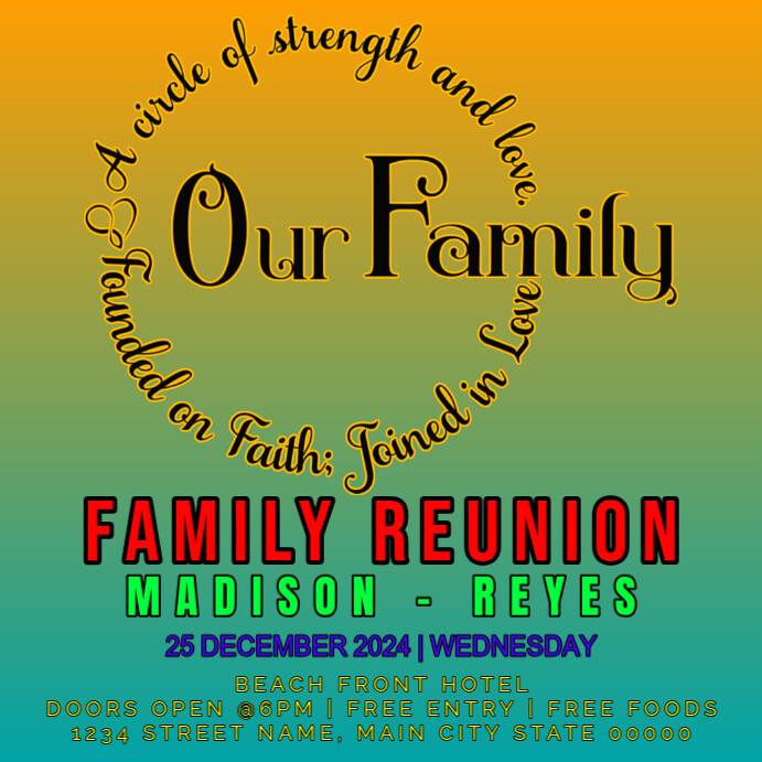 Family Reunion Instagram Post Template | PosterMyWall