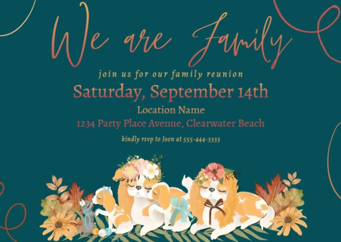 Family Reunion Postcard Invitation Template | PosterMyWall