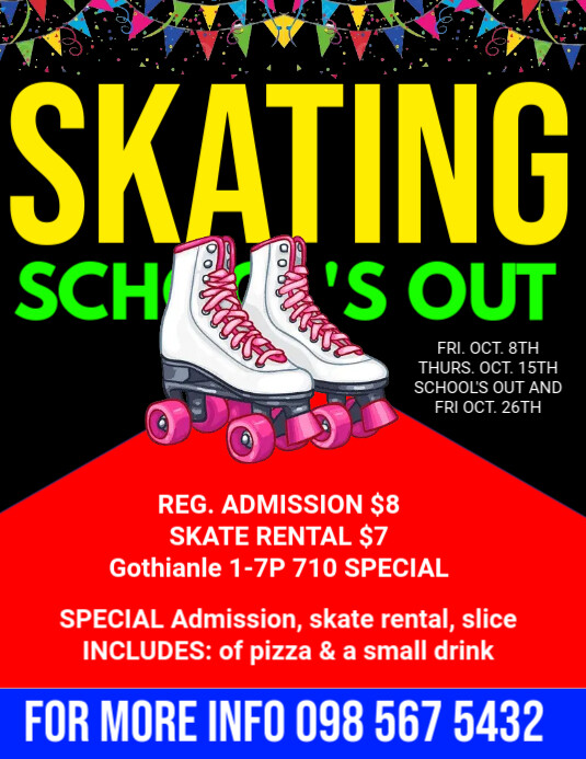 Copy of Family Skate Night Flyer, Skate Night , Roller Skating Fun ...