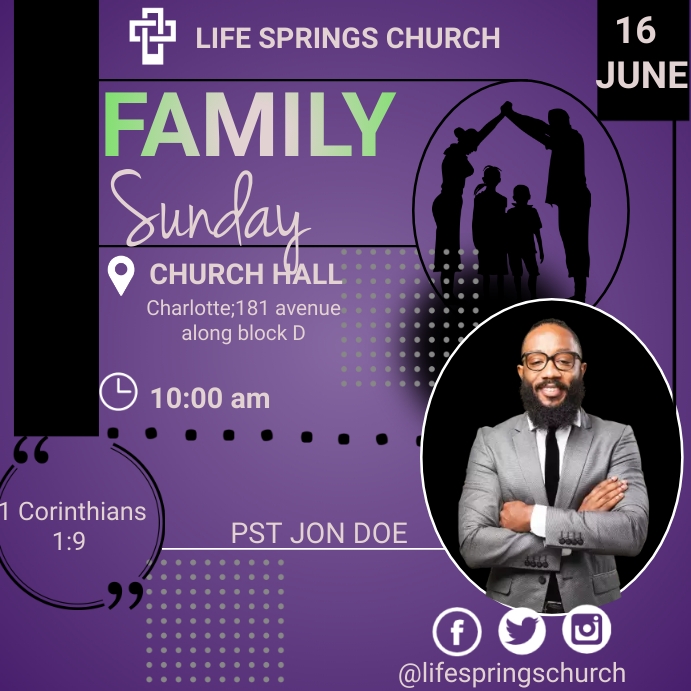 FAMILY SUNDAY Template | PosterMyWall