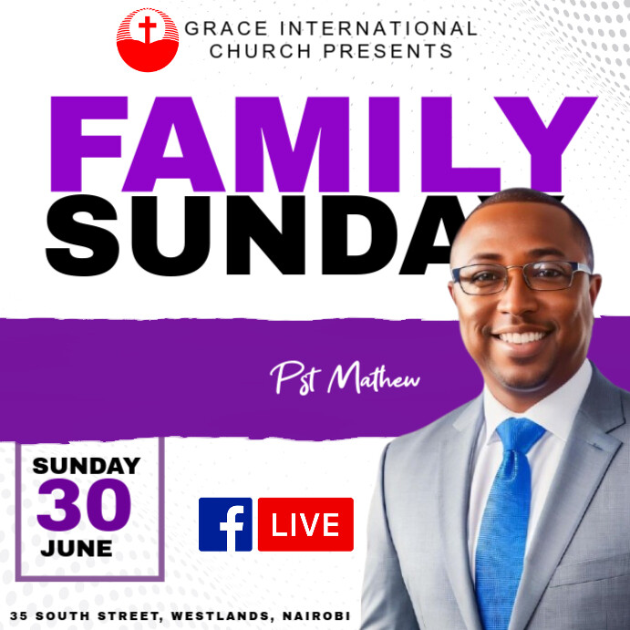 Copy of family Sunday service | PosterMyWall