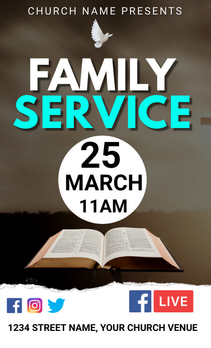 family sunday service flyer Template | PosterMyWall