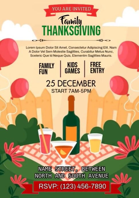 Family Thanksgiving Template | PosterMyWall
