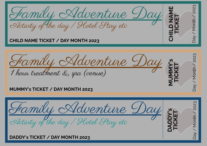 FAMILY TIME (ADVENTURE TICKET) Template | PosterMyWall