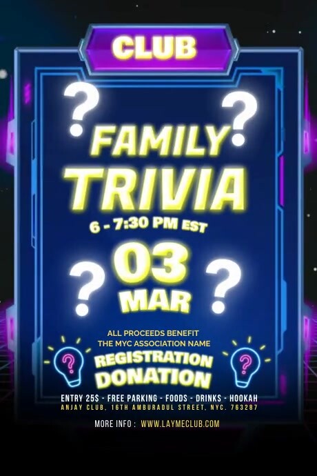 Plantilla de Family Trivia Night | PosterMyWall