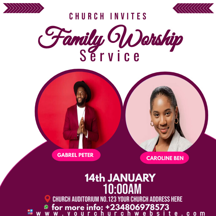 FAMILY WORSHIP FLYER TEMPLATE | PosterMyWall