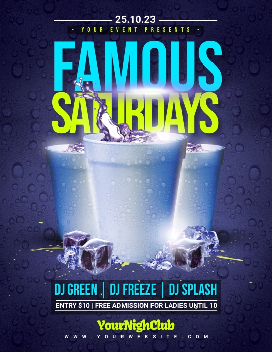 FAMOUS SATURDAYS Flyer Template | PosterMyWall