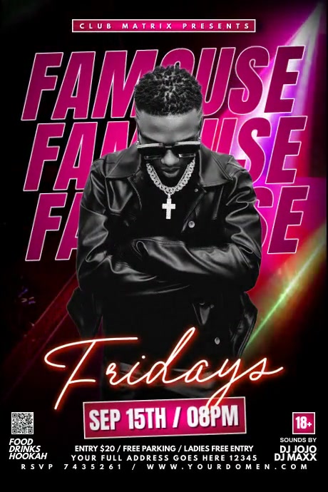 Famouse fridays Template | PosterMyWall