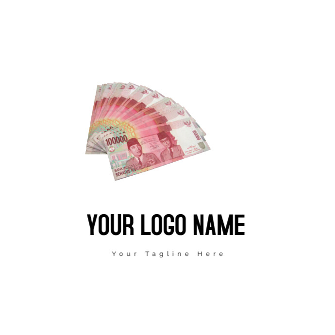 Fan Of 100000 Indonesian Rupiah Banknotes Logo Template | PosterMyWall
